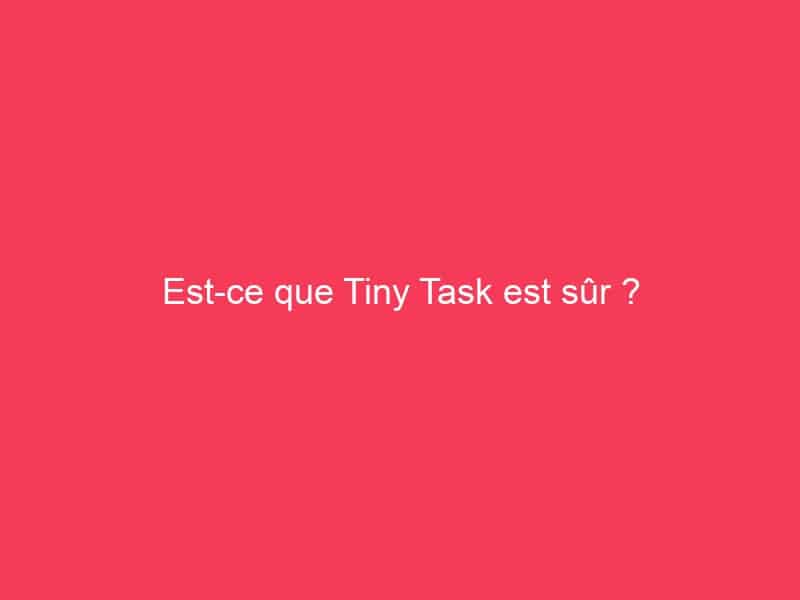 Est-ce que Tiny Task est sûr ? - Guide Achat Gamer