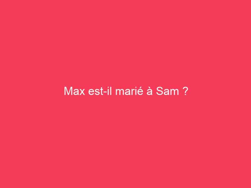 Max est-il marié à Sam ? - Guide Achat Gamer